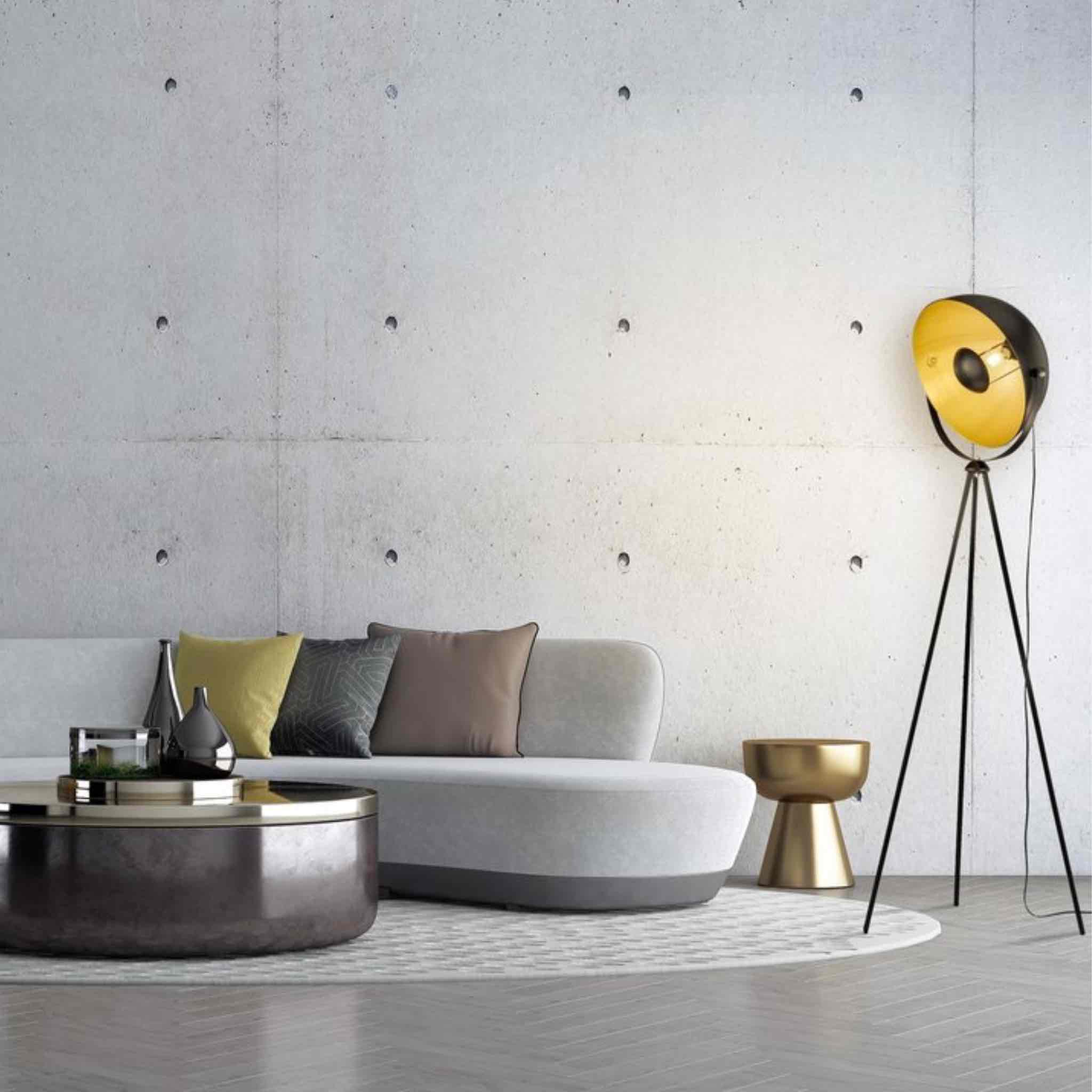 Stijlvolle Industriële LED Vloerlamp Zwart/Goud - 160 cm – LED.nl