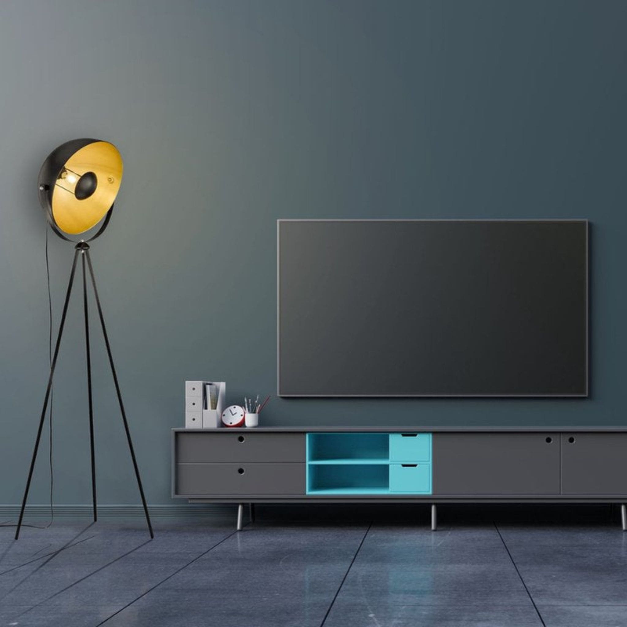 Stijlvolle Industriële LED Vloerlamp Zwart/Goud - 160 cm – LED.nl