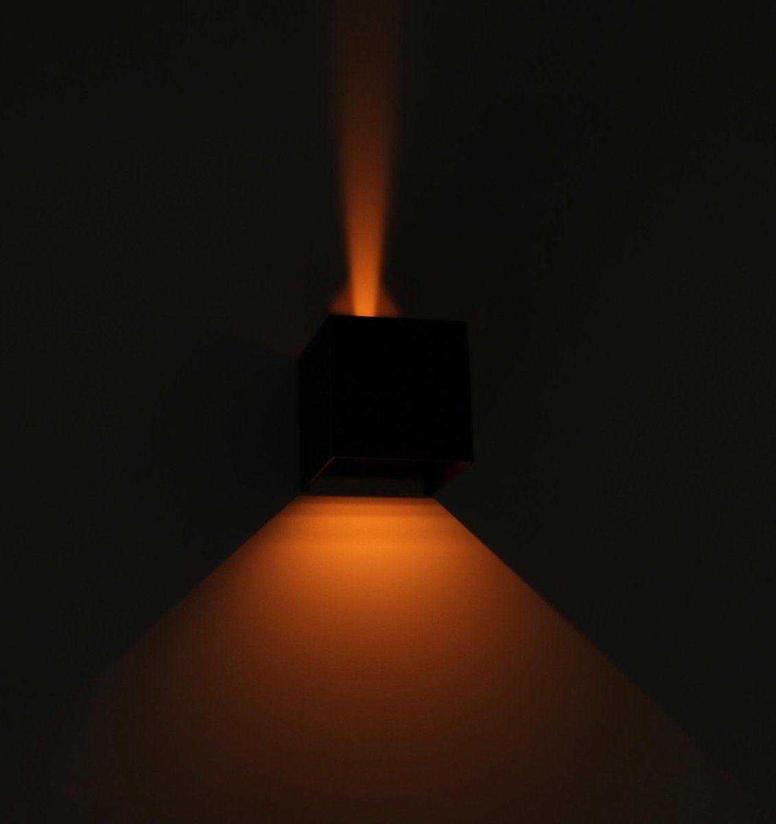 Zwarte Kubus LED Wandlamp - Dimbaar - Voor Binnen & Buiten – LED.nl