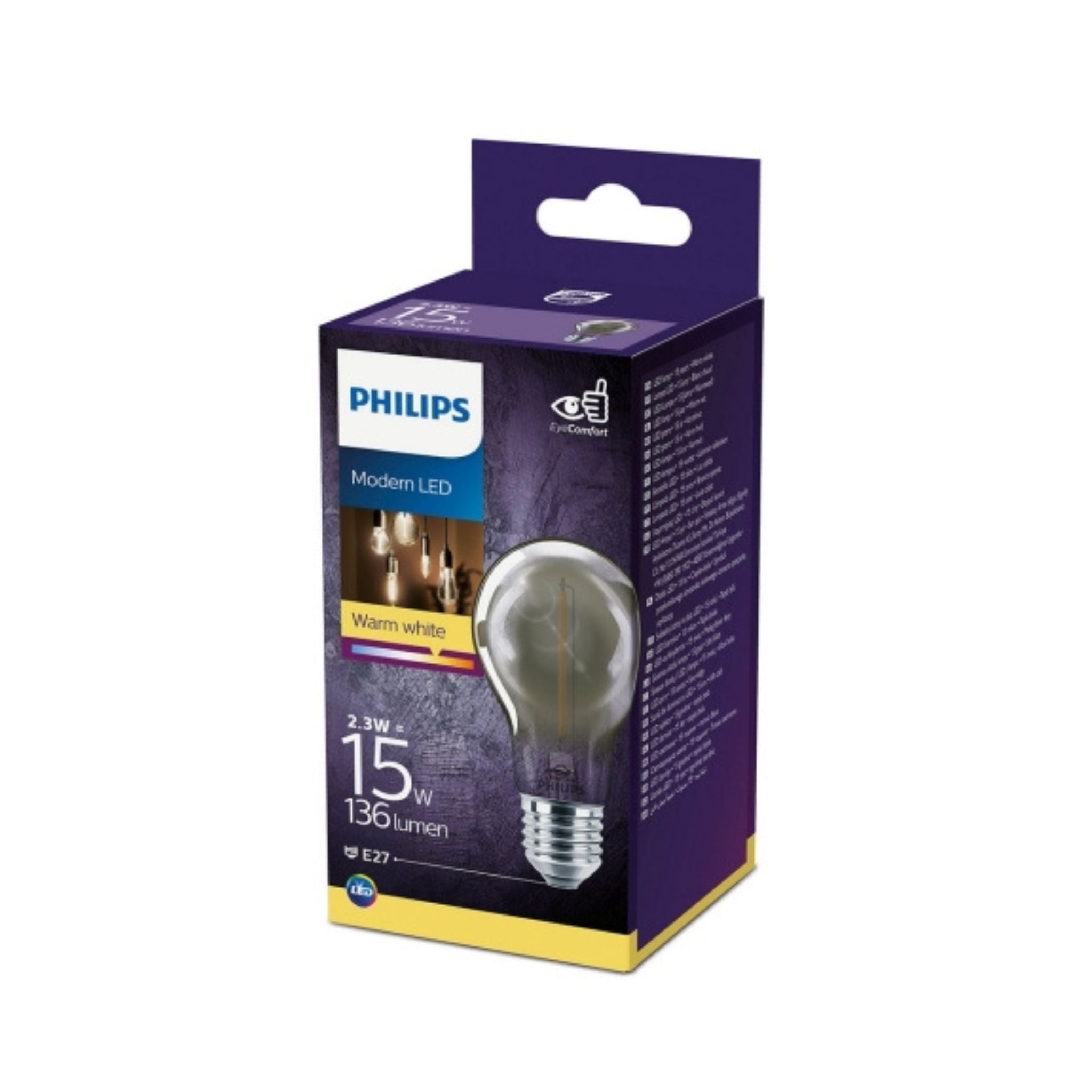 Philips LED Filamentlamp E27 met rookglas - LED.nl